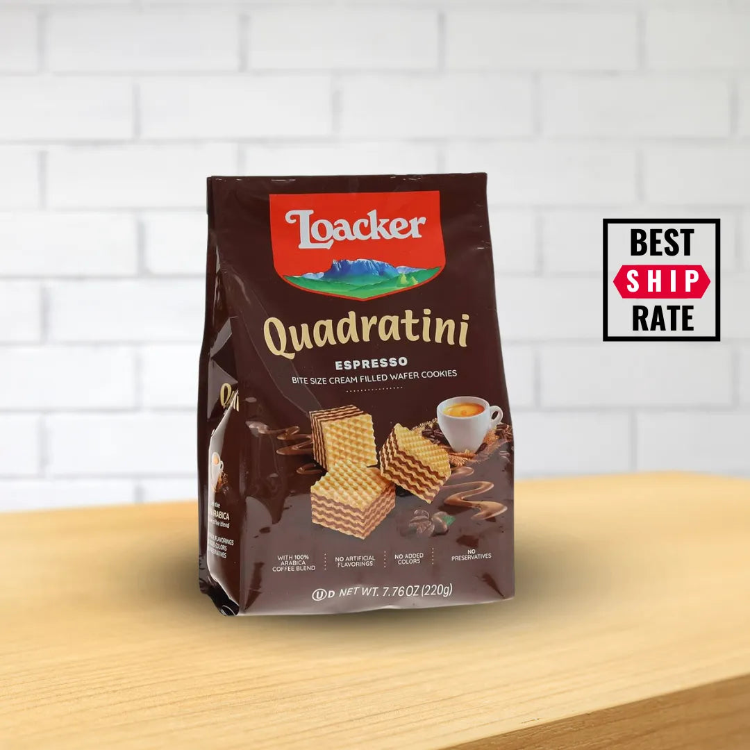 Loacker Quadratini Espresso Cube Wafers 8.8 oz – 6/case – Casacella Foods